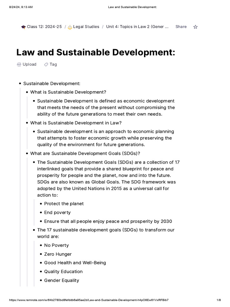Law and Sustainable Development | PDF | Sustainability | Sustainable ...