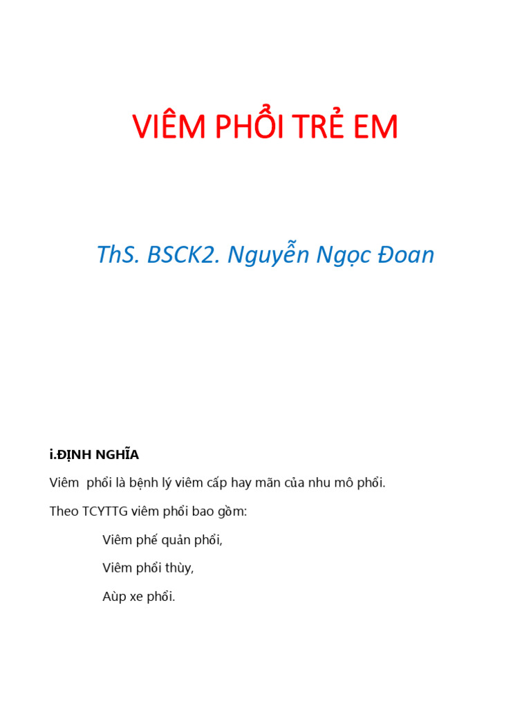 Viem Phoi Tre em 2019 | PDF