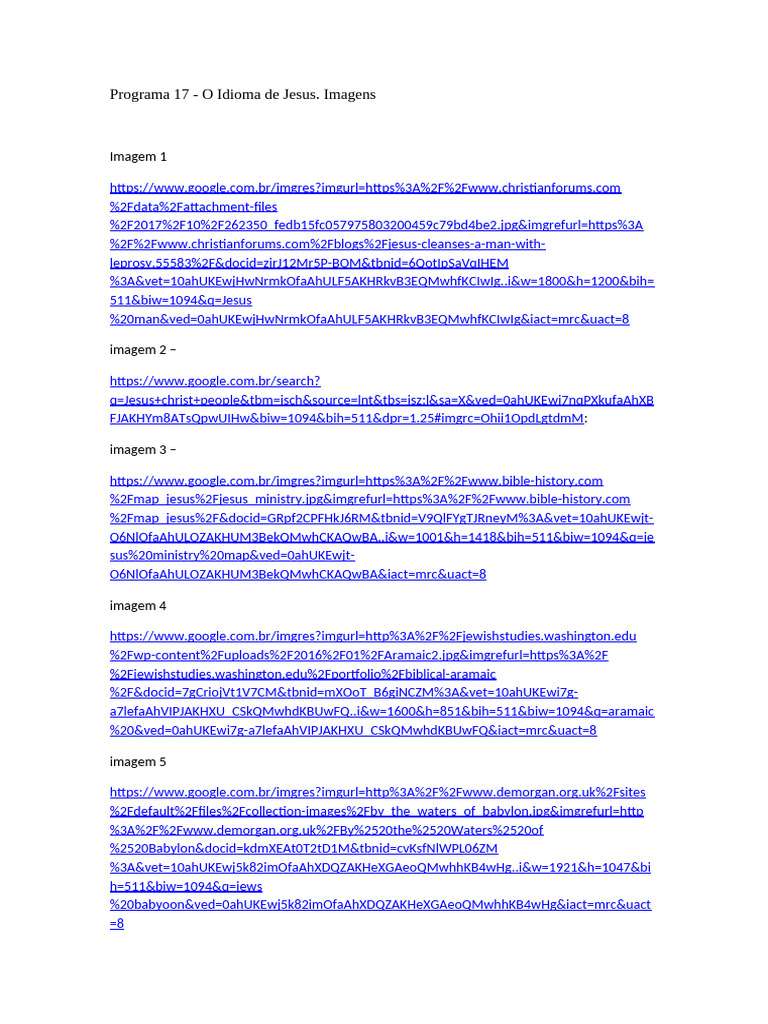 Programa 17 - o Idioma de Jesus - Imagens | PDF
