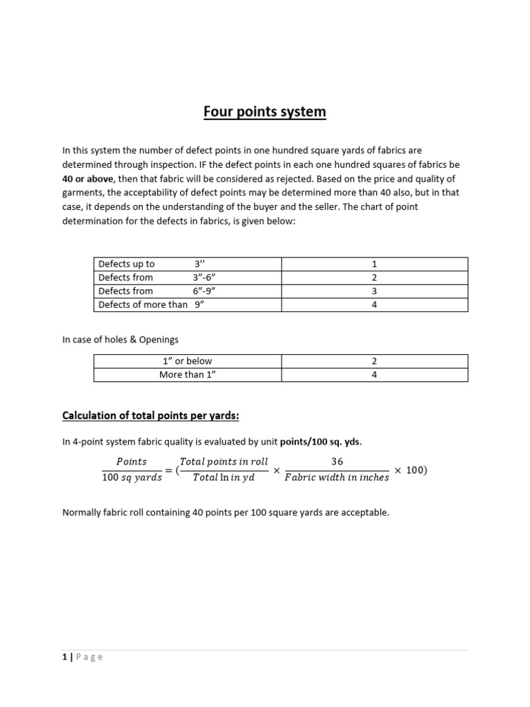 4 points _ 10 points system | PDF | Yard | Textiles