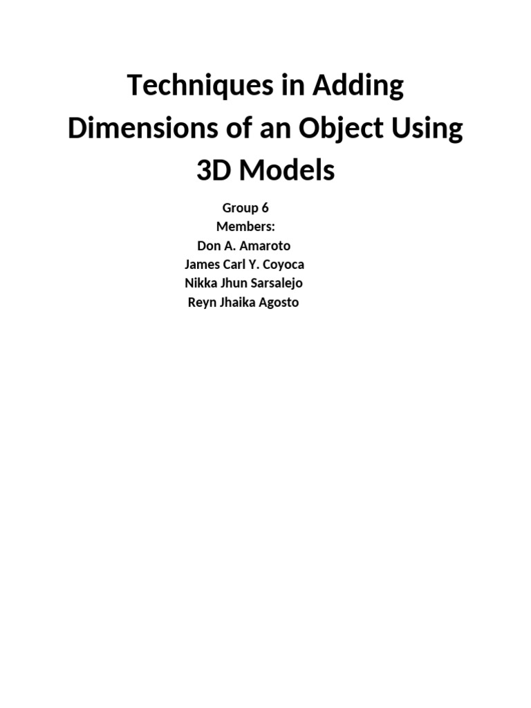 3D Object Measurement Techniques | PDF | Door | Length