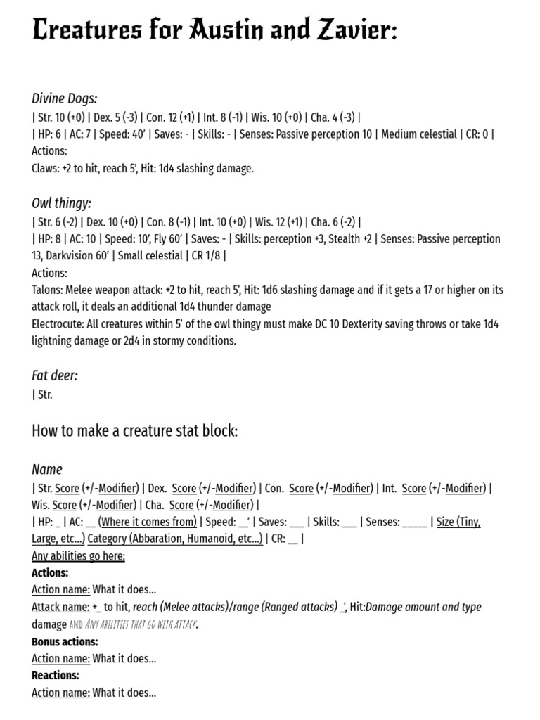 Creatures for Austin and Zavier_ | PDF