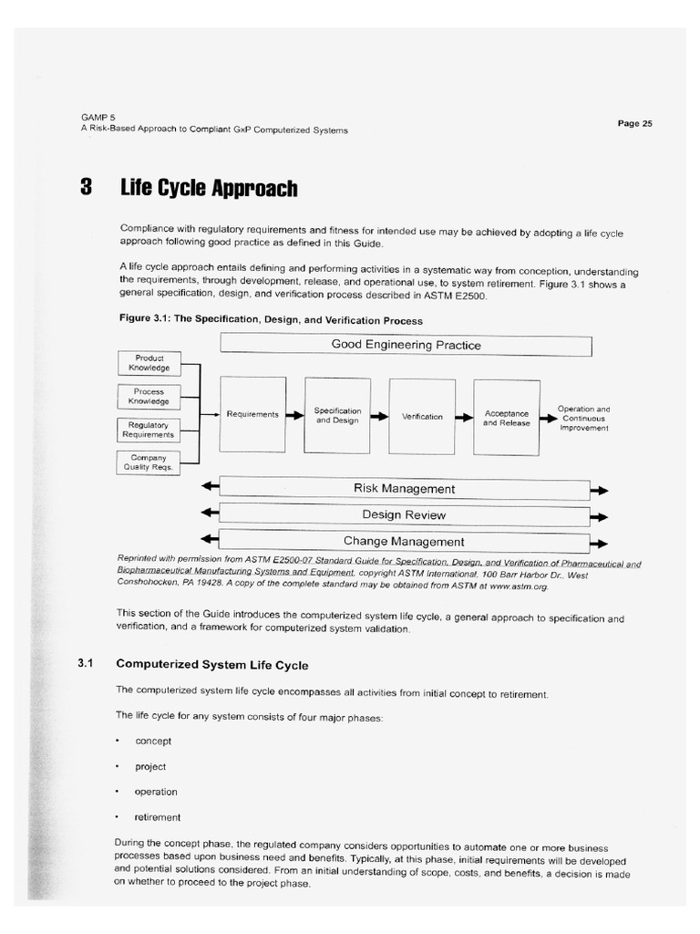 GAMP 5 Chapter 3-Live Cycle Approach | PDF