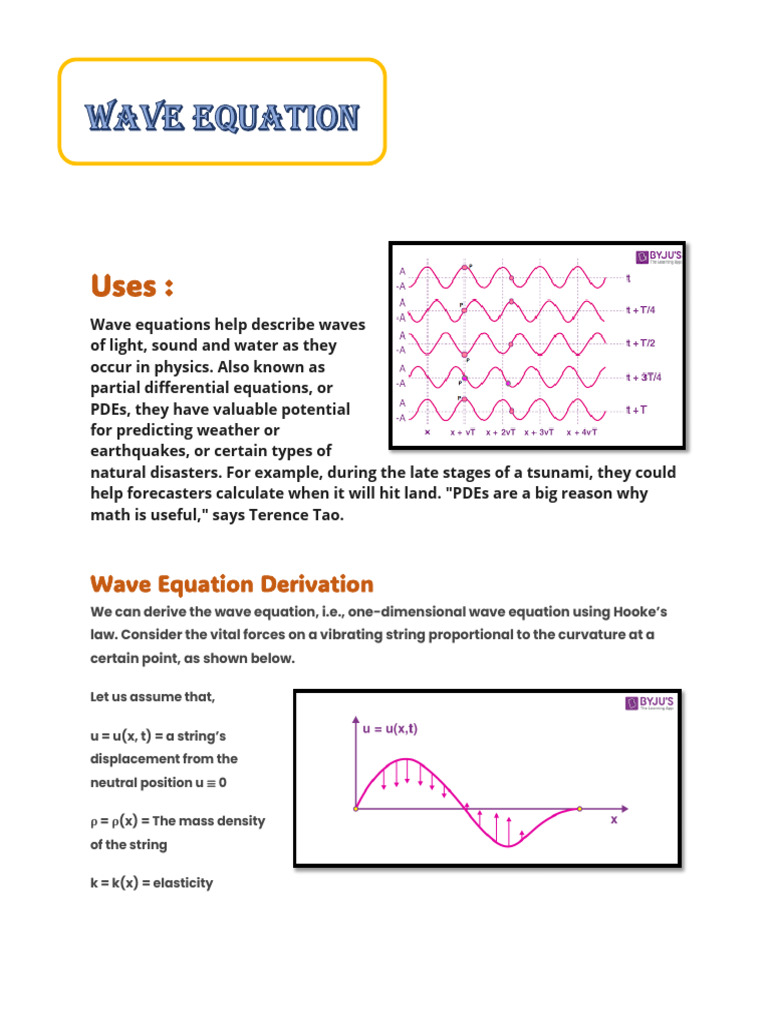 doccc 2 | PDF | Waves | Wave Equation