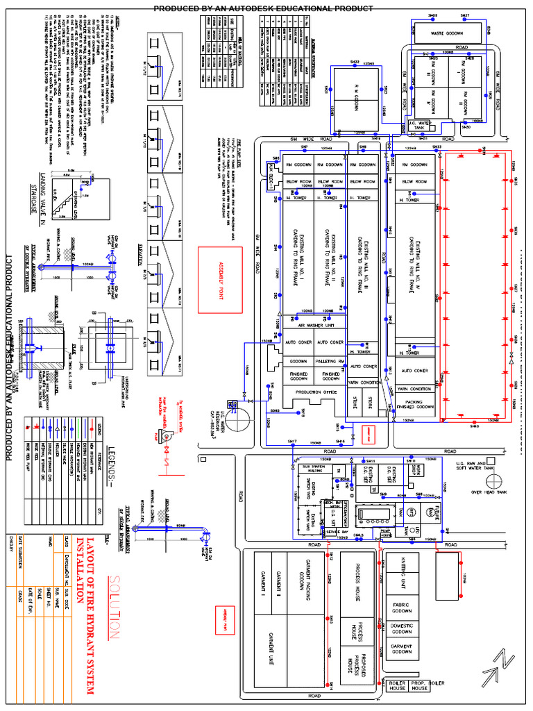 3 SOLUTION Fire Hydrant Layout DWG Model | PDF