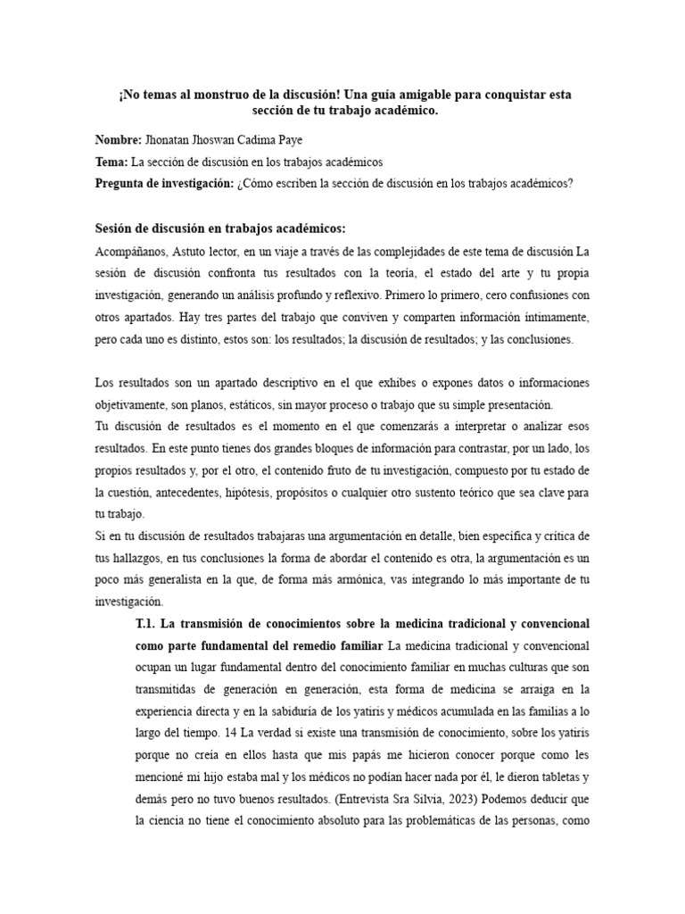 Guía para la Discusión Académica | PDF | Conocimiento | Teoría