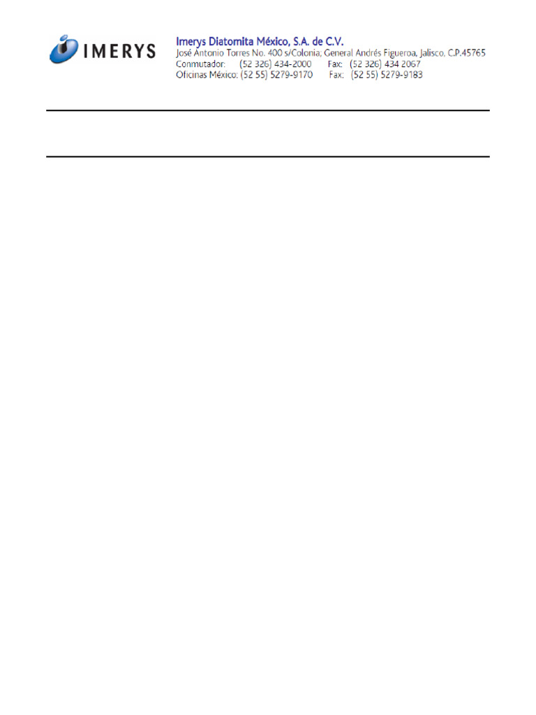 Ficha Técnica de Celite 281-MTM | PDF