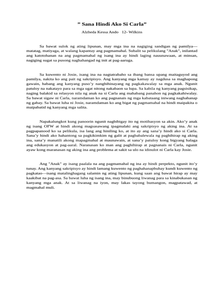 Sana Hindi Ako Si Carla | PDF