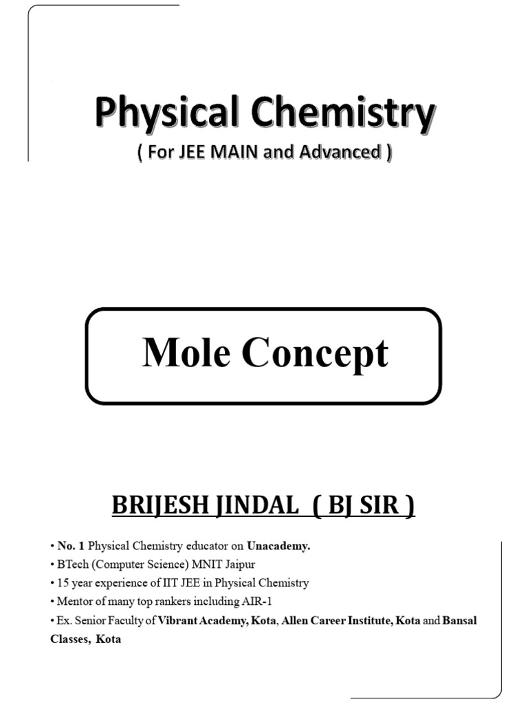 Physical Sheet | PDF | Mole (Unit) | Mass Concentration (Chemistry)
