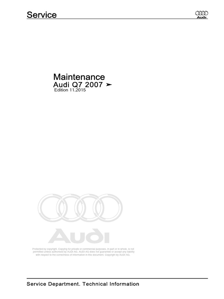maintenance audi q7 | PDF | Tire | Brake