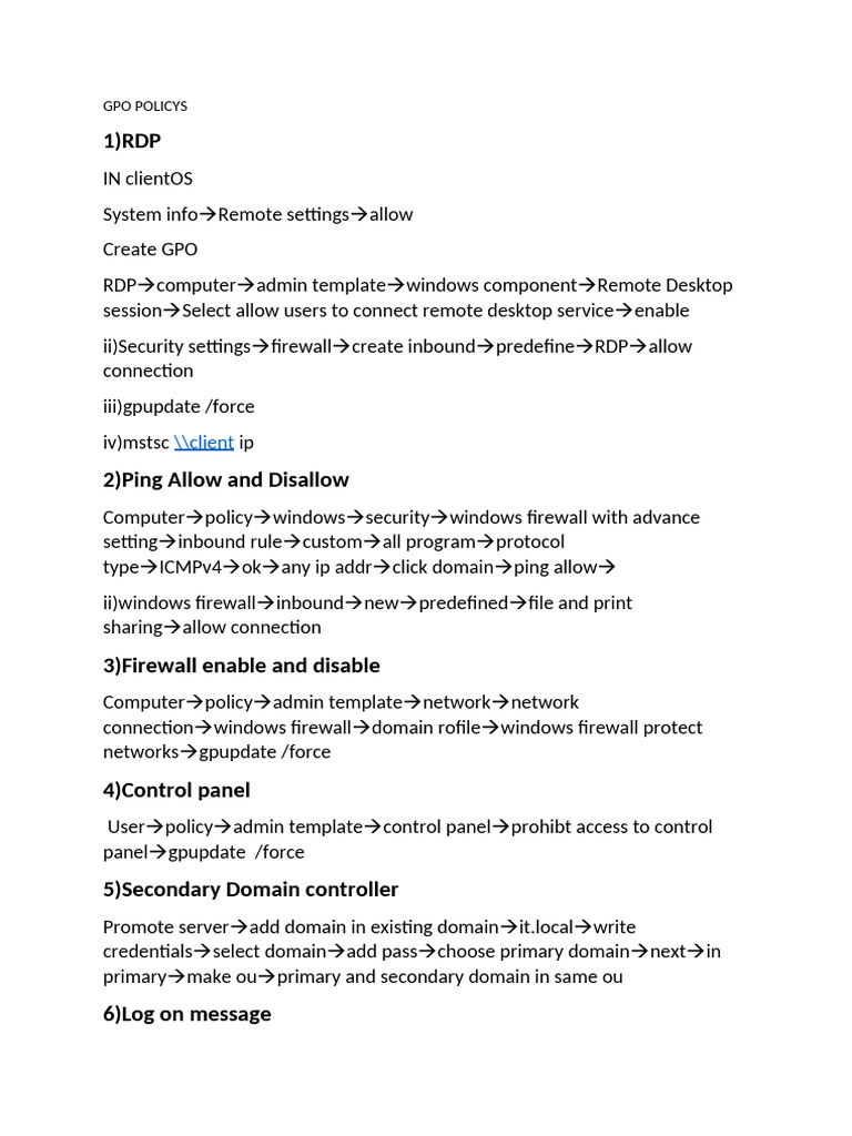 Gpo Policys | PDF