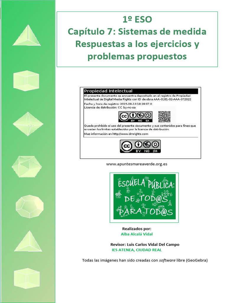 Respuestas 1ESO Capítulo 7 | PDF | Litro | Longitud