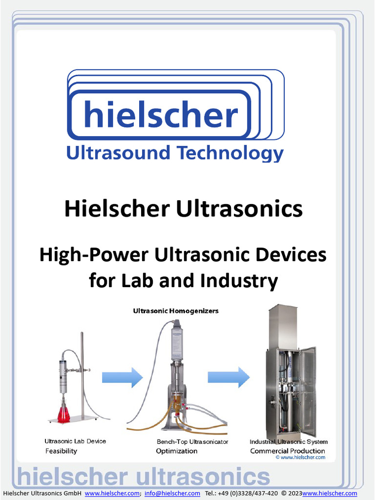 Hielscher Ultrasonics: High-Power Devices | PDF | Ultrasound | Catalysis