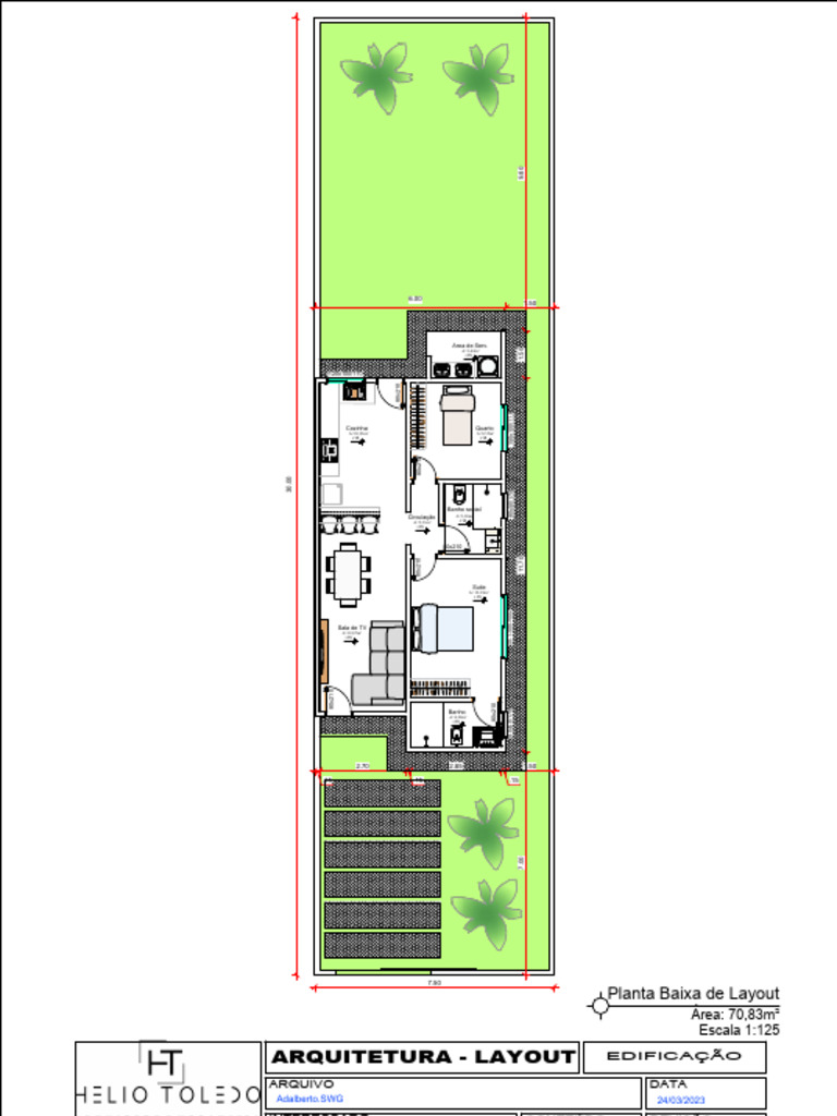 Planta Baixa de Layout Residencial | PDF | Desenho técnico