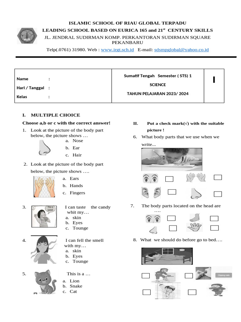 Soal Sts 1 Science 2024 | PDF
