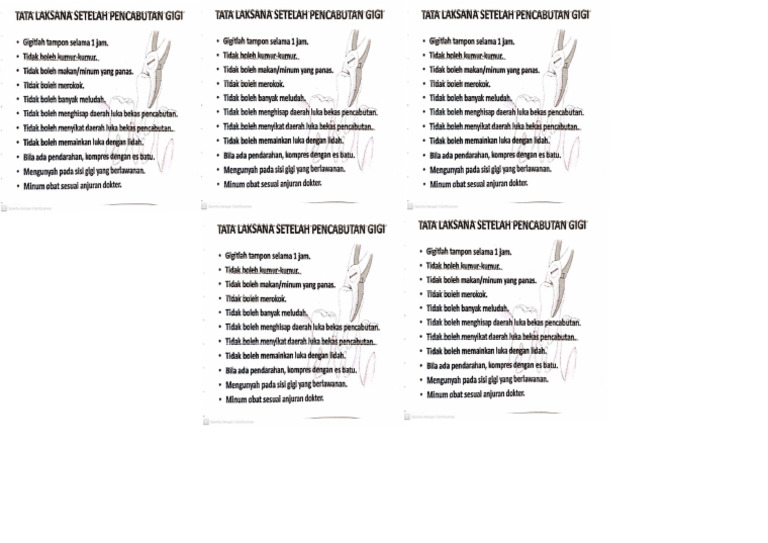 Instruksi Pencabutan Gigi Drg. Agnes | PDF