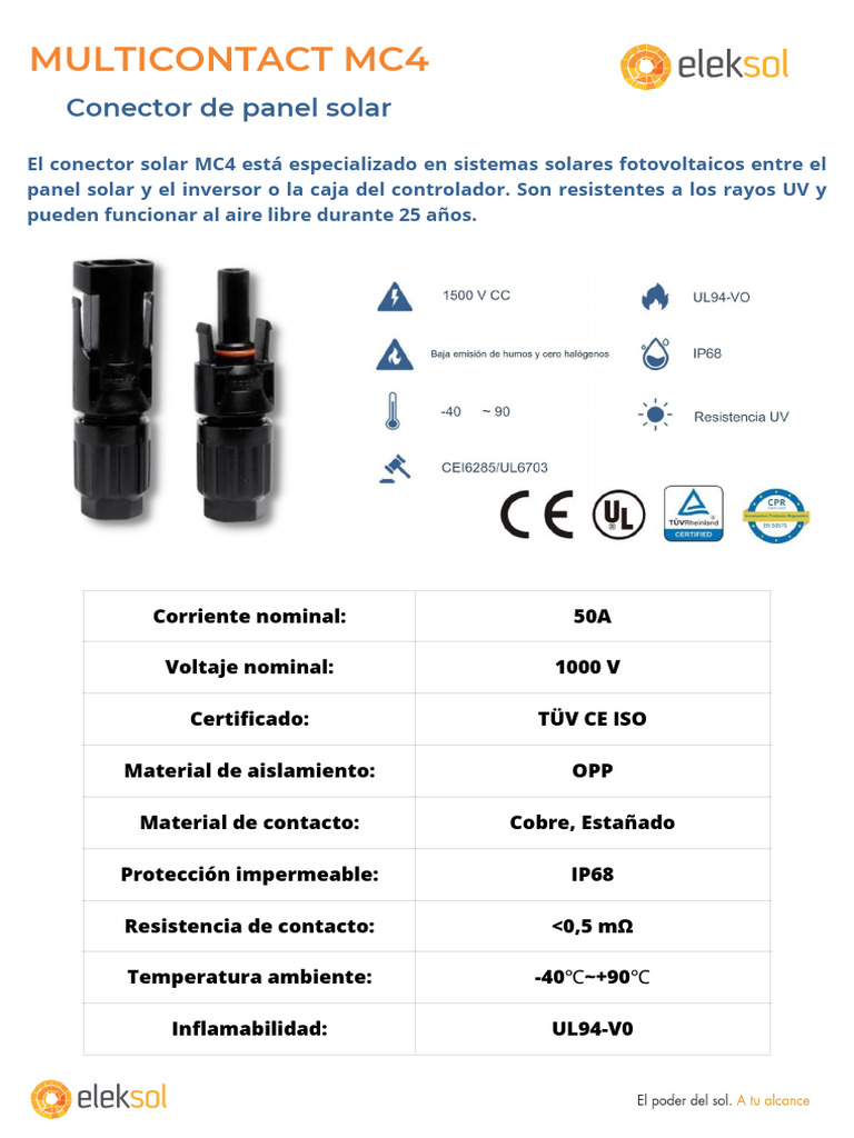 Ficha técnica mc4 | PDF