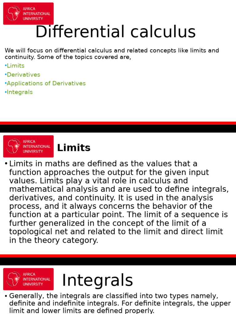 Differential Calculus | PDF | Limit (Mathematics) | Derivative