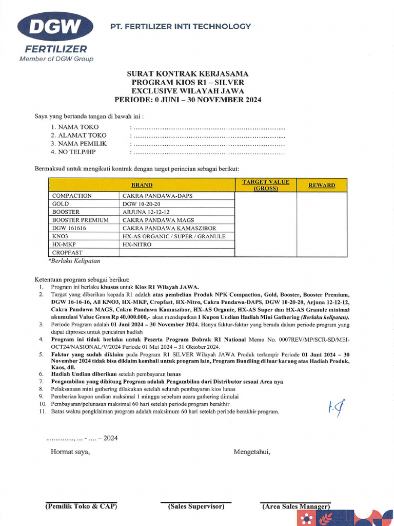 11. SCRSD. Kontrak_Program R1 SILVER (EXCLUSIVE JAWA)_01 JUN - 30 NOV ...