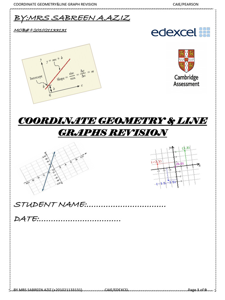 Coordinate Geometry and Line Graph | PDF