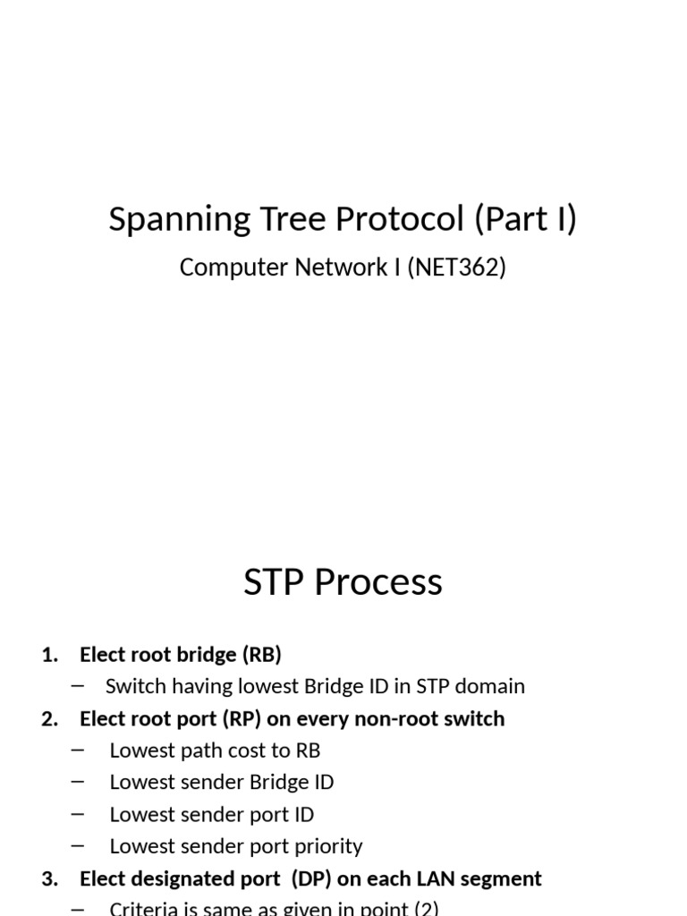 Spanning Tree Protocol (Part I) | PDF | Computer Standards | Ethernet
