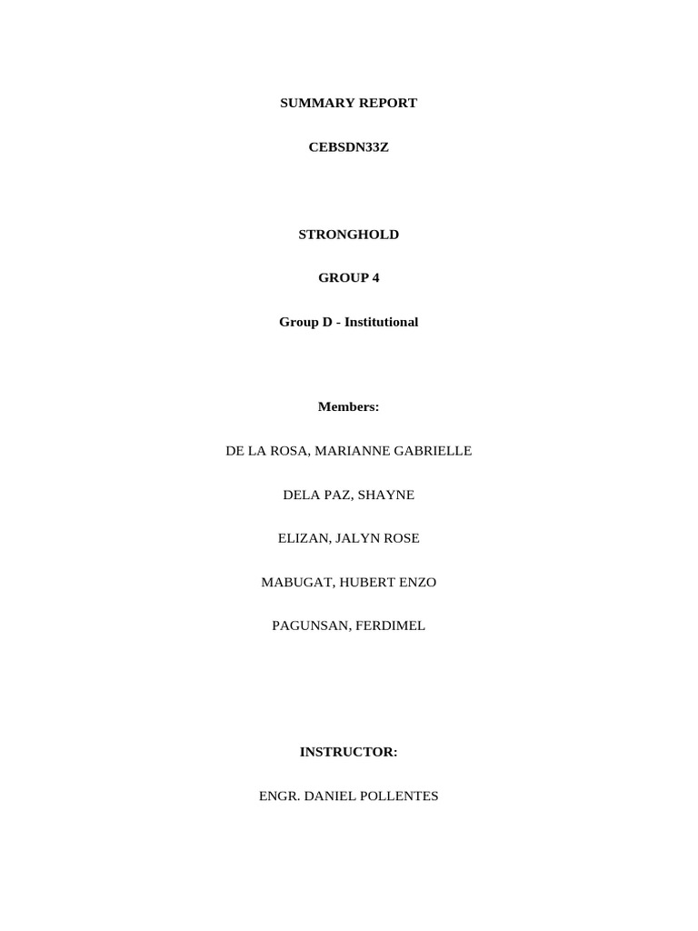 Summary Report - Occupancy D (Institutional) | PDF | Prison ...