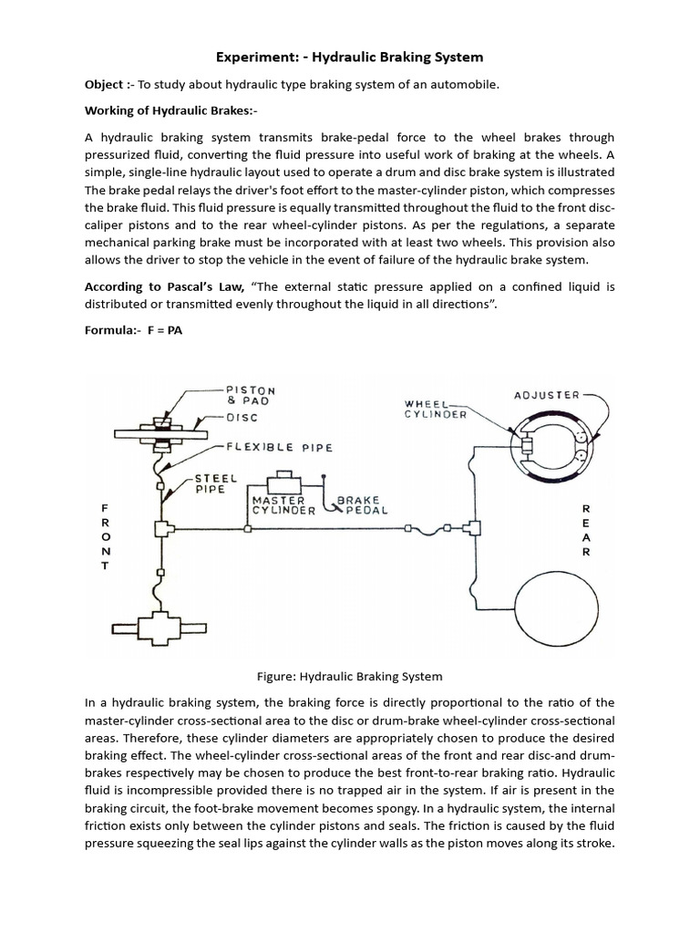 Overview of Hydraulic Braking Systems | PDF | Brake | Vehicle Technology