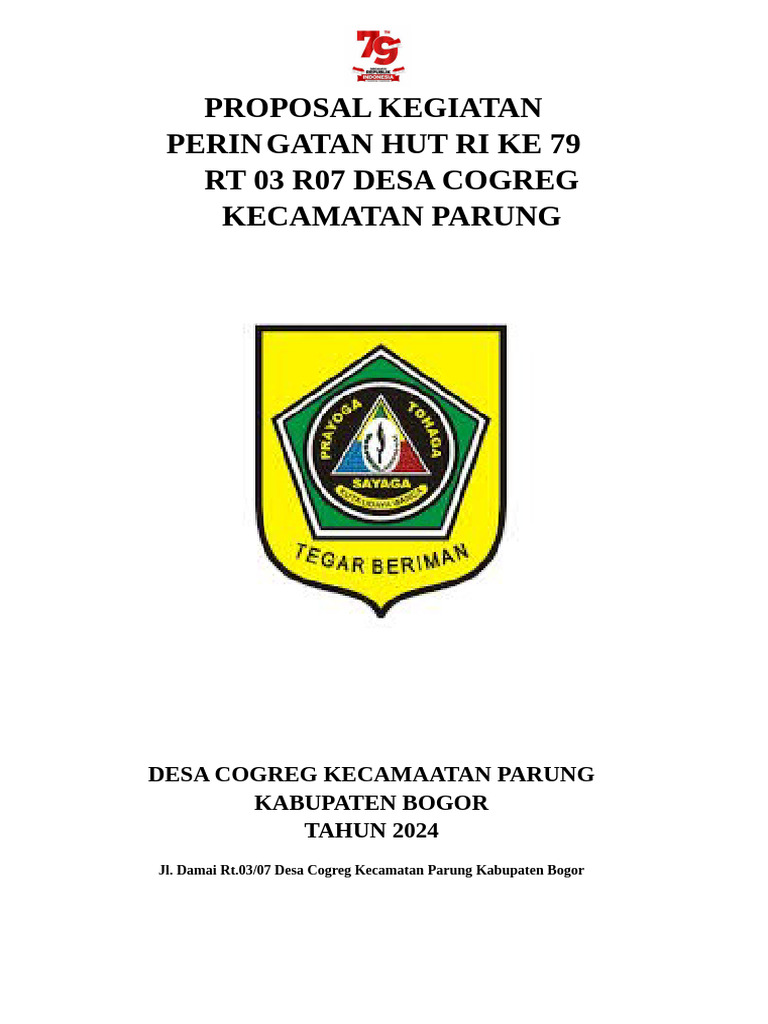 Proposal - Kegiatan - Hut - RI RT 03 | PDF