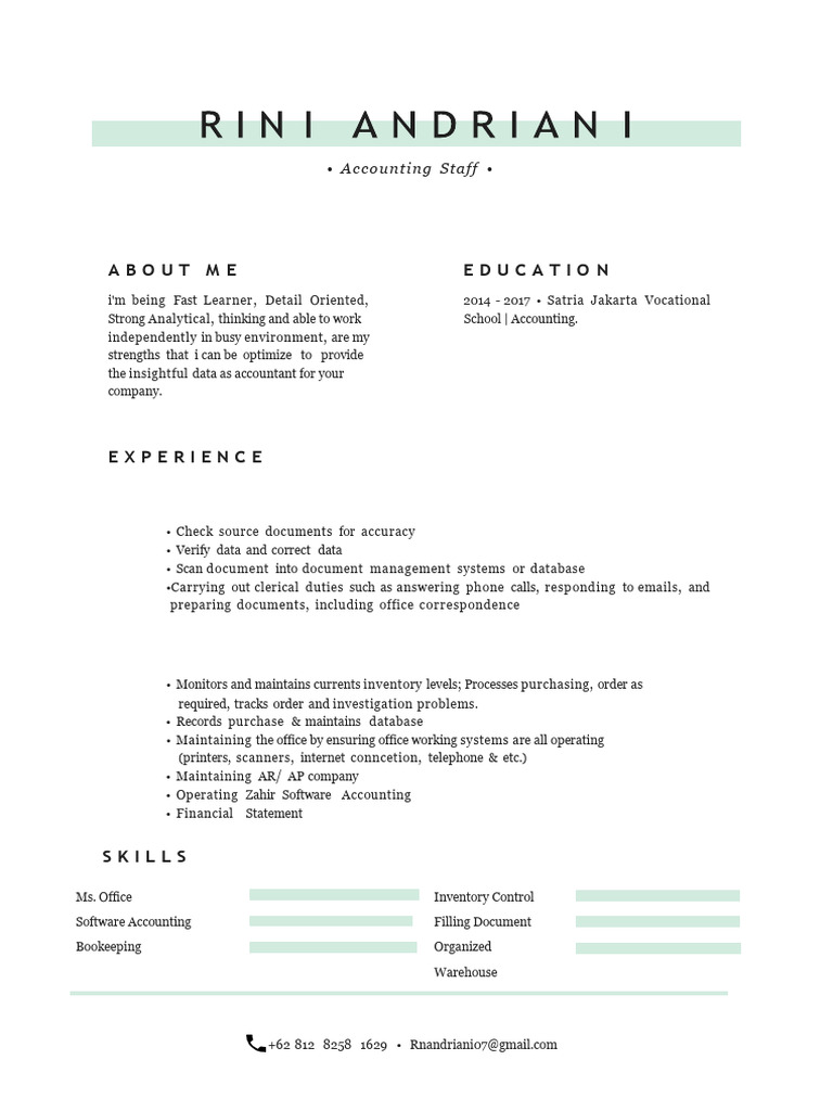 CV Rini Andriani. | PDF