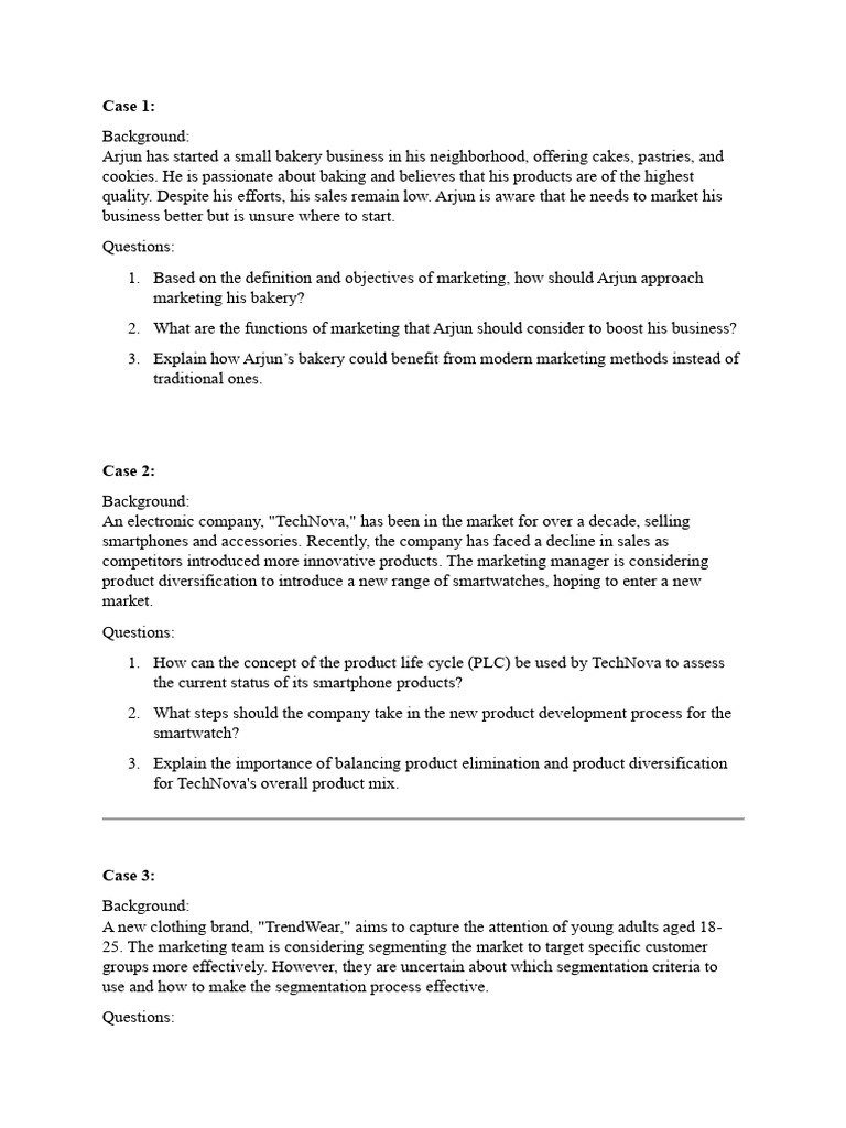 Caselets - PoM - For Practice | PDF