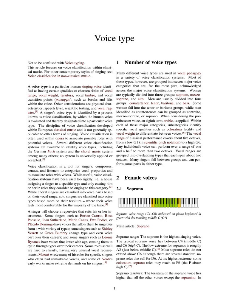 Voice Type | PDF | Human Throat | Pitch (Music)