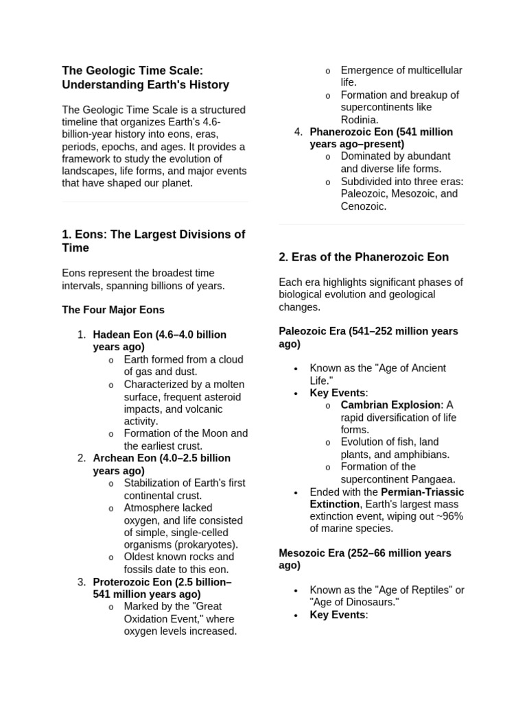 Earth Science: The Geologic Time Scale Reviewer | PDF | Geologic Time ...