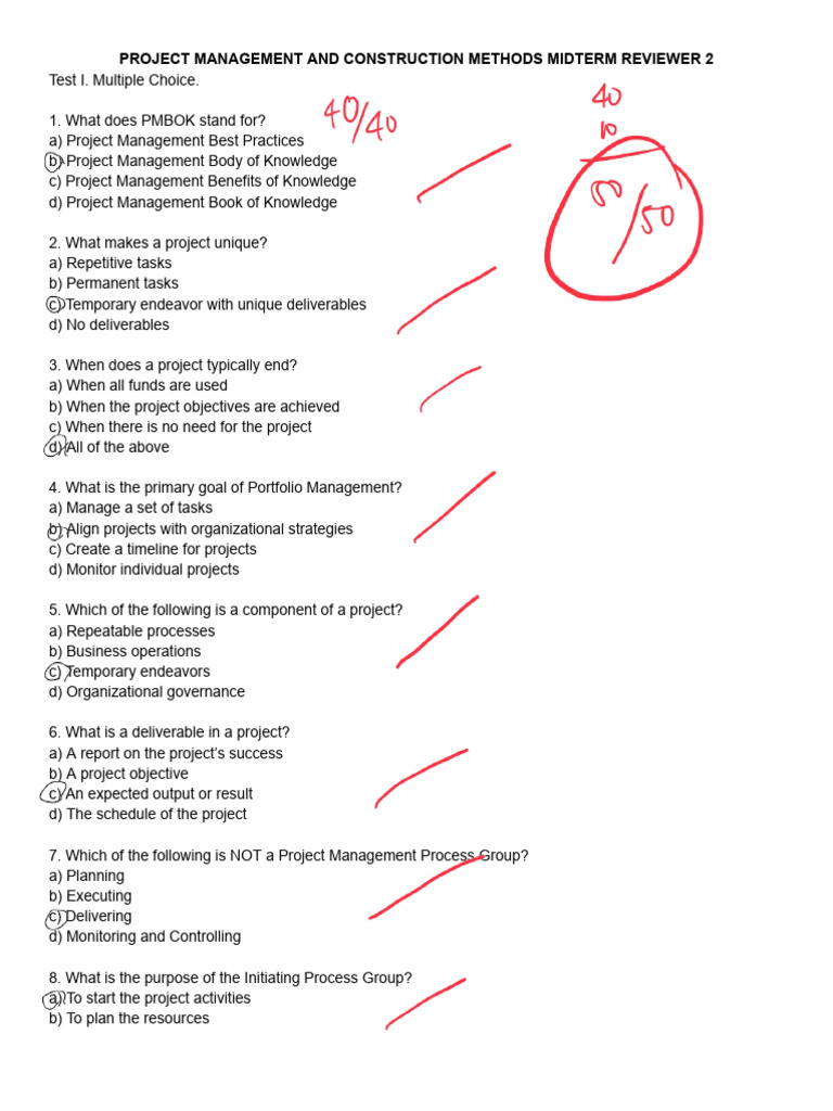 PM Midterm Reviewer 2 | PDF | Project Management | Business