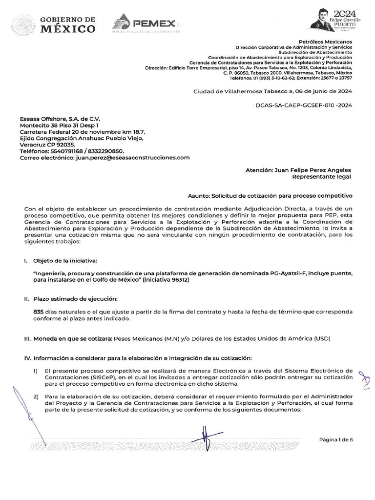 DCAS-SA-CAEP-GCSEP-810-2024 Sol - Cot. PG-Ayatsil - ESEASA | PDF