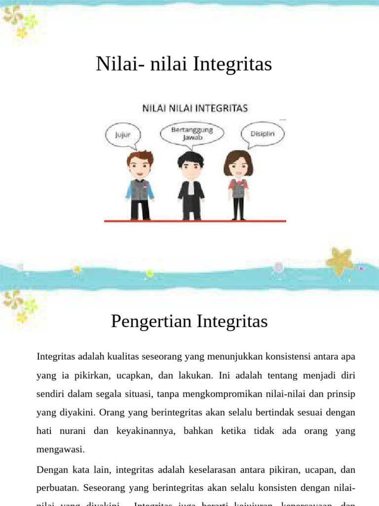 Nilai- nilai Integritas | PDF