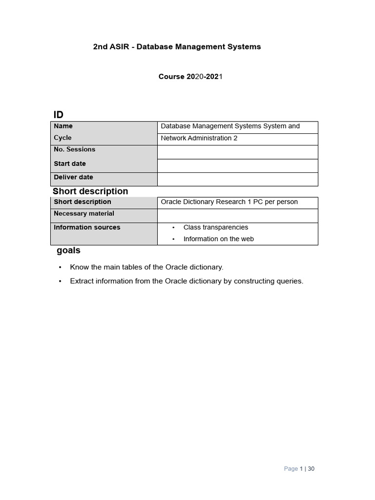 Sgbd.2asir Activity 2.1 Español | PDF | Databases | Software