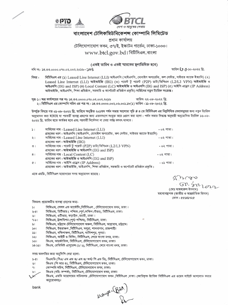 Leased Line Internet Lli VPN Local Content Ip Address Rate | PDF