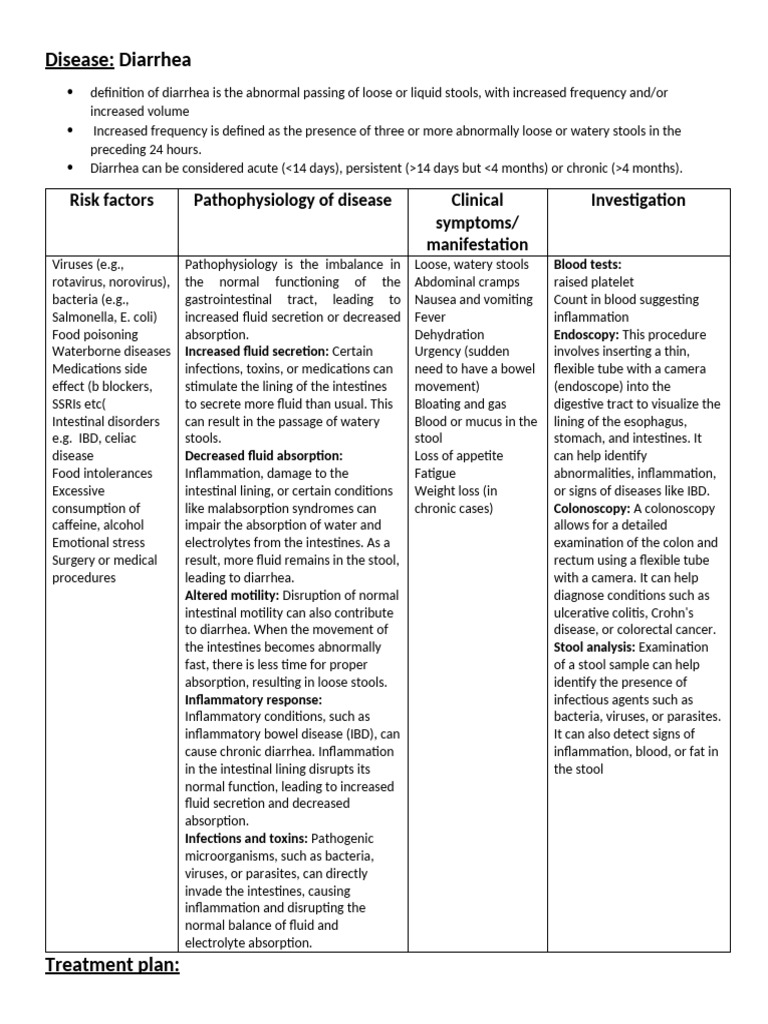 Diarrhea notes | PDF | Diarrhea | Gastrointestinal Tract