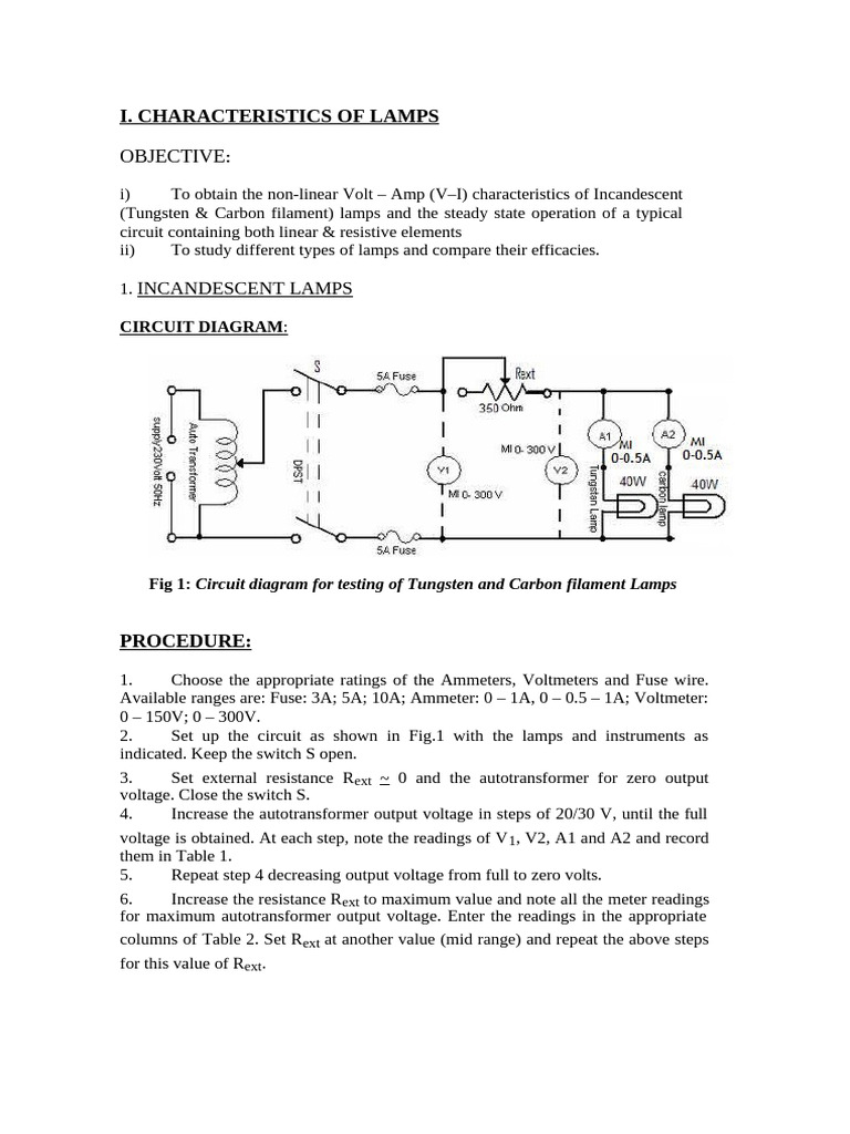 Characteristics of Lamps | PDF | Incandescent Light Bulb | Lighting