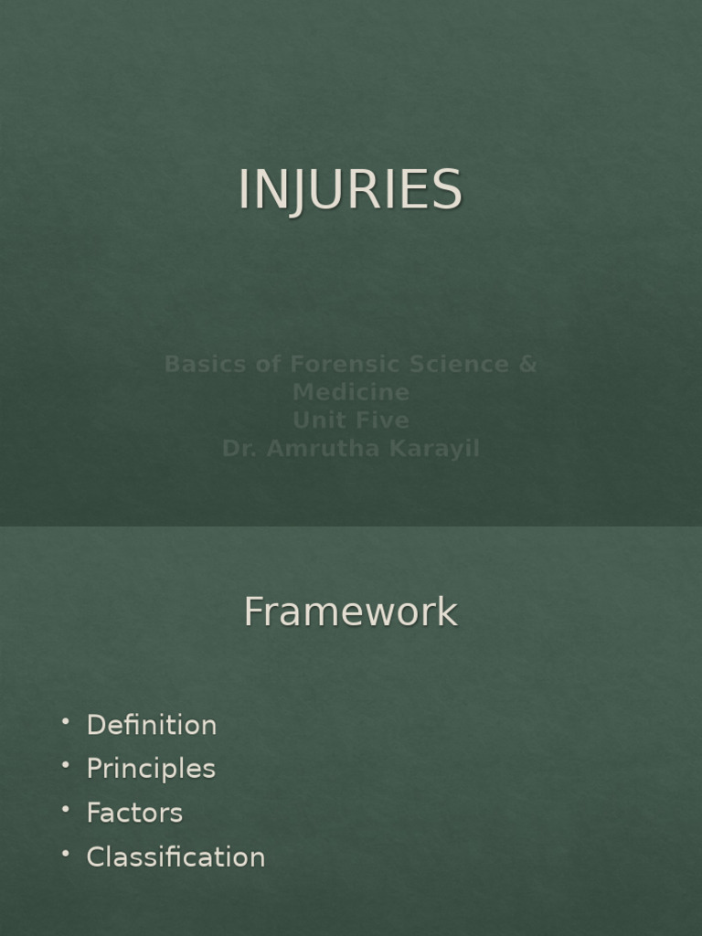 BFS - M Unit 5 - OLS 4 - Injuries | PDF | Force | Injury