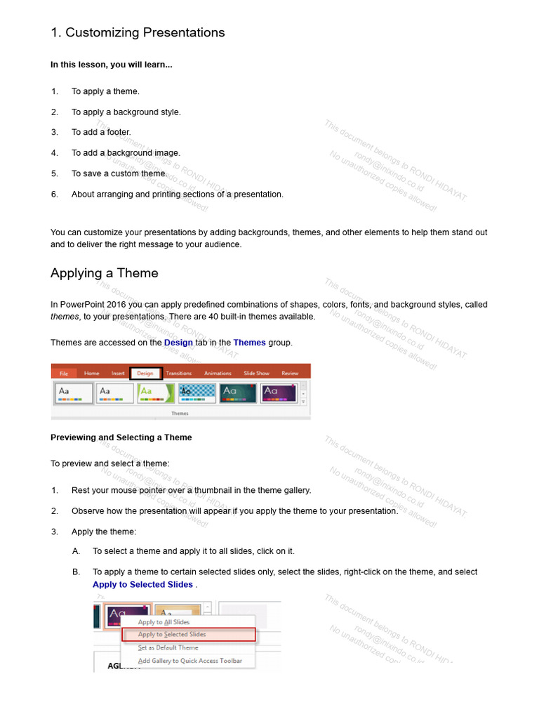 Customizing Presentations | PDF | Computing | Software