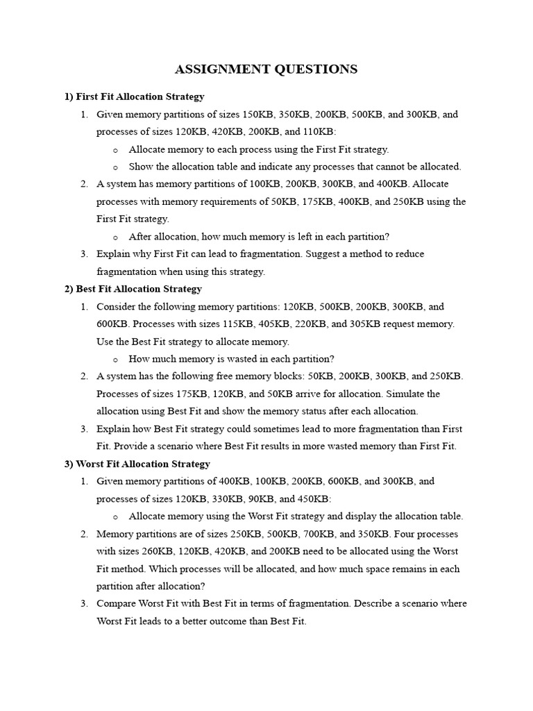 Memory Allocation & Page Replacement | PDF | Algorithms And Data ...