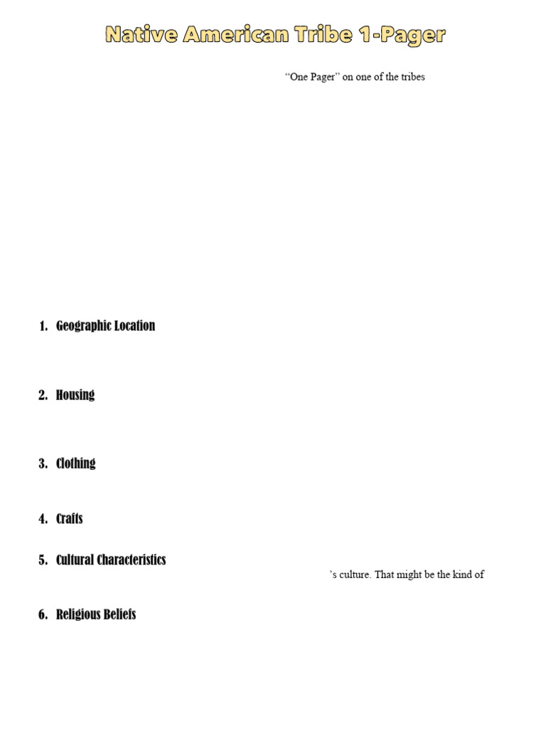 01 - Native American Tribe Project | PDF | Indigenous Peoples Of North ...