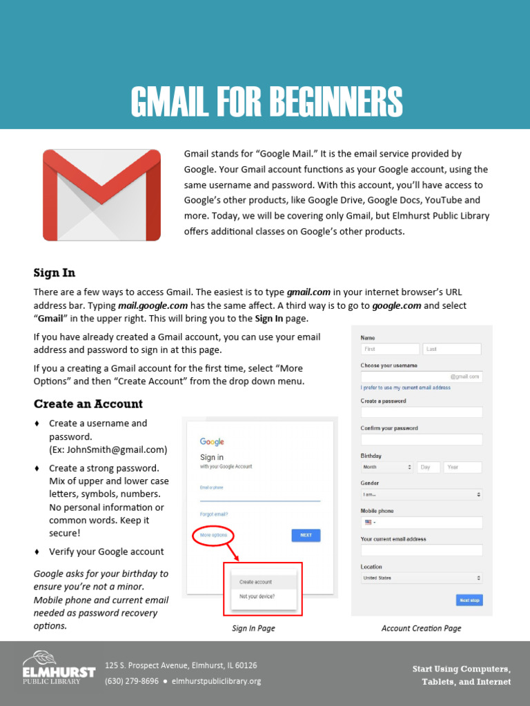 GmailForBeginners Handout 070817sv | PDF | Gmail | Computing
