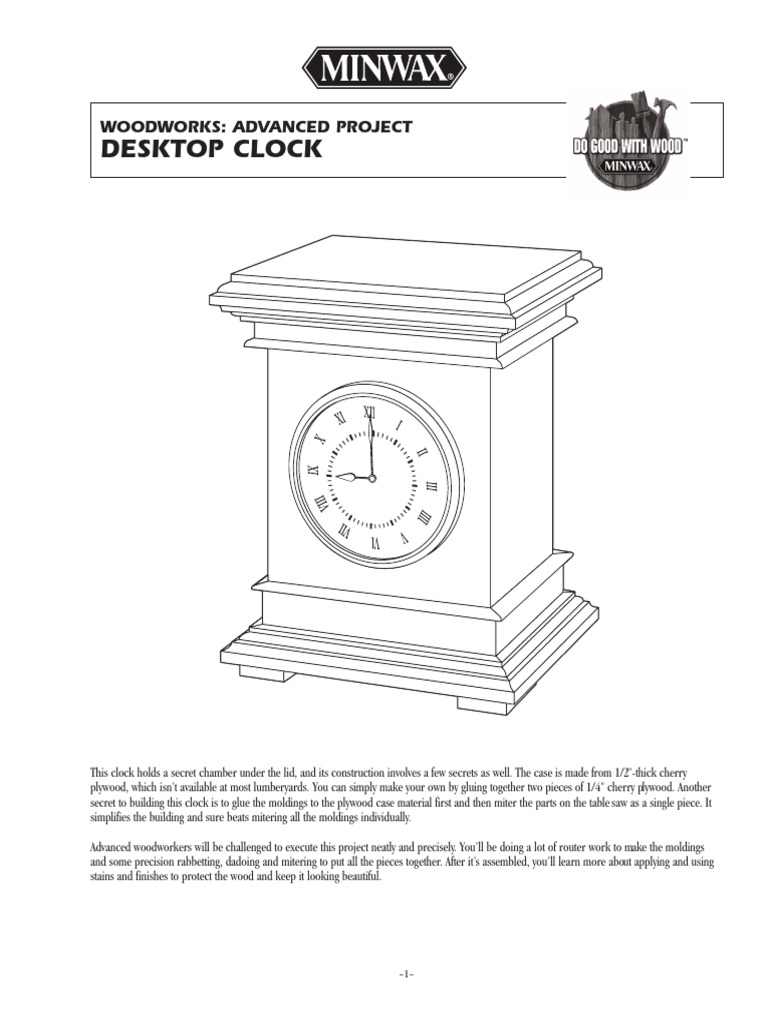 Advanced Cherry Desktop Clock Project | PDF | Adhesive | Plywood