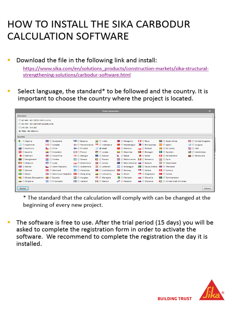 Sika CarboDur Software Installation | PDF