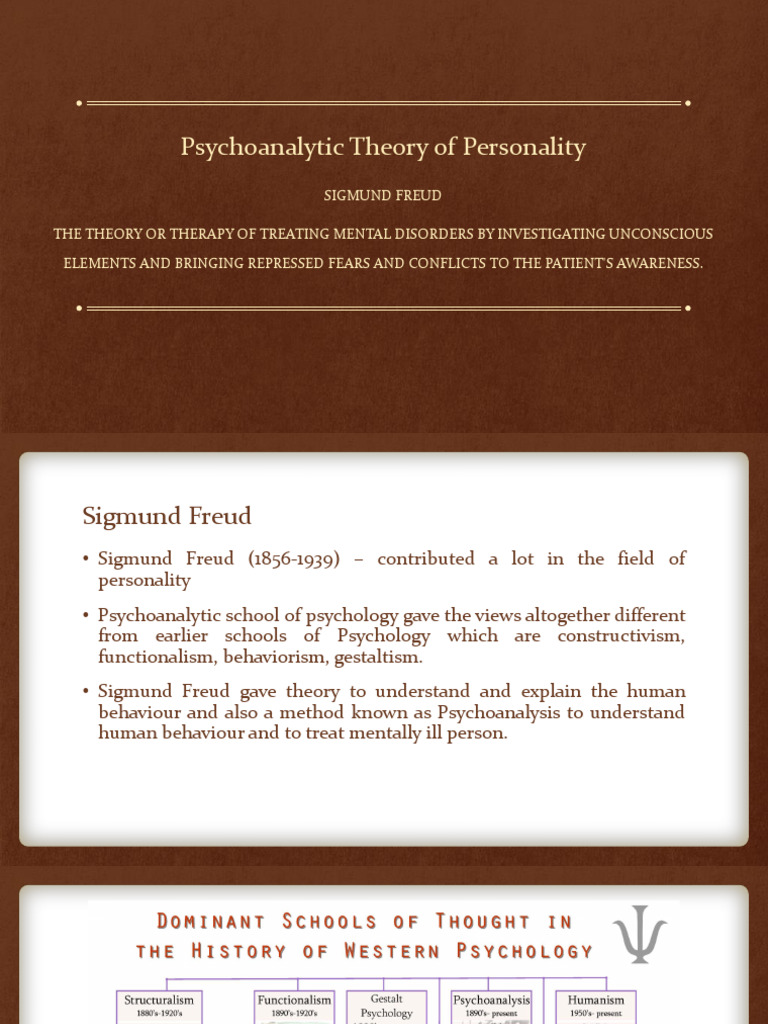 Psychoanalytic Theory of Personality | PDF | Id | Psychoanalysis