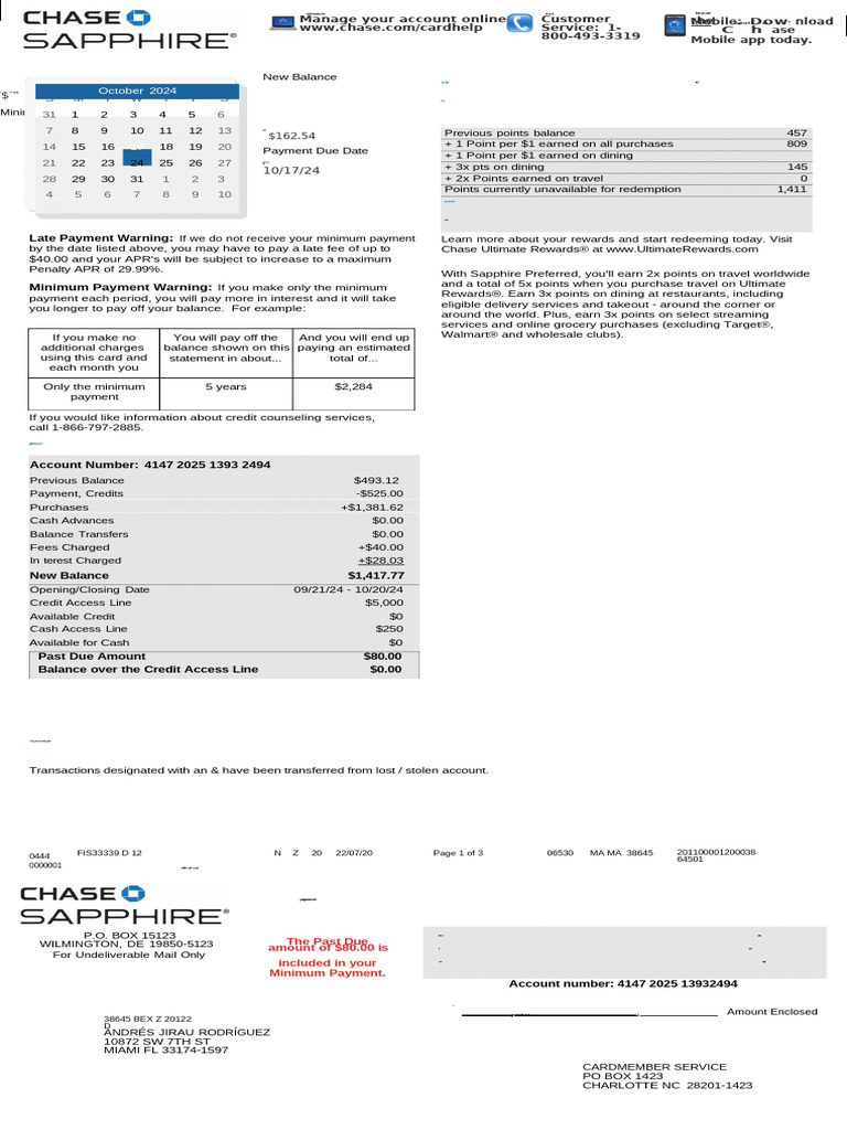 Chase Account Management Information | PDF | Credit Card | Services ...