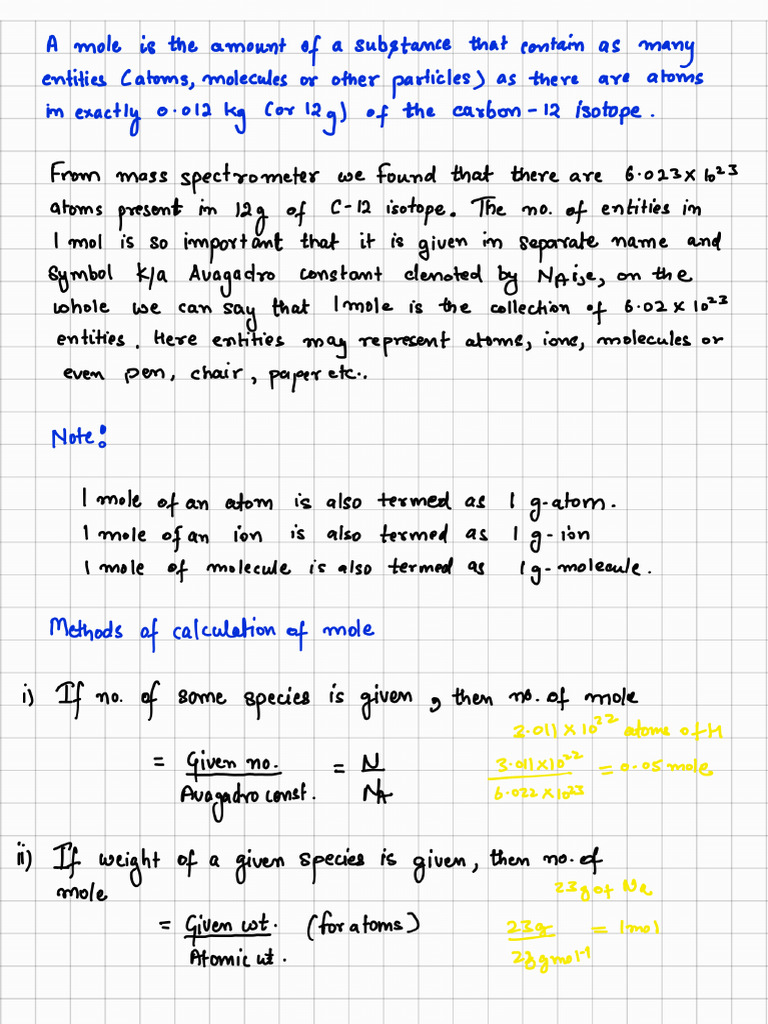 Mole Definition - 1 | PDF
