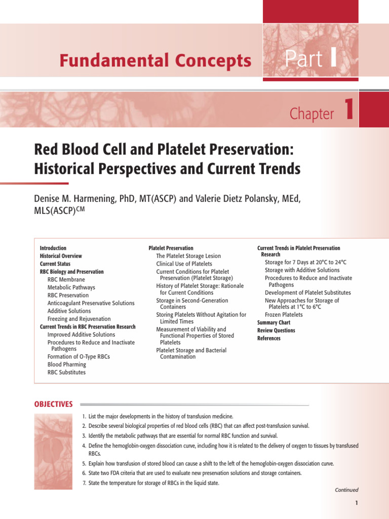 RBC and Platelet Preservation Trends | PDF | Red Blood Cell | Hemoglobin